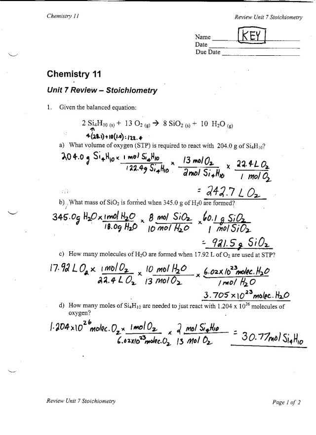 Mole Particle Practice Worksheets