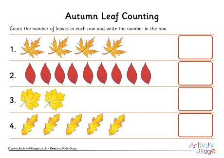 Autumn Leaf Counting 1 | Free Worksheets Samples