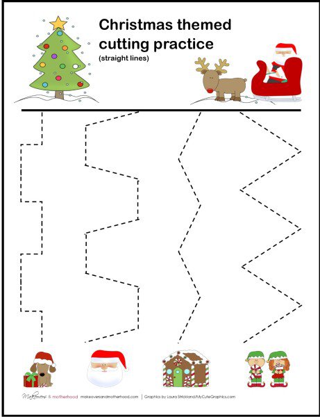 Christmas Cutting Practice Sheets | Free Worksheets Samples