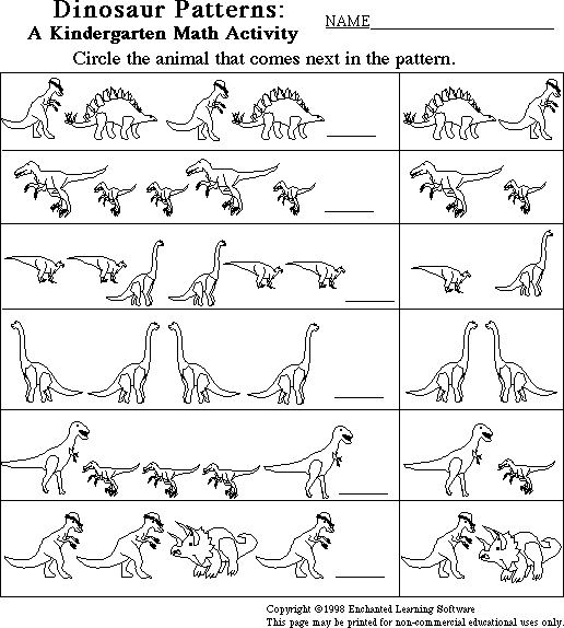Free Dinosaur Worksheets
