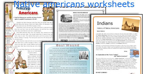 English Teaching Worksheets Native Americans | Free Worksheets Samples