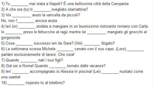 Exercises On Italian Auxiliary Verbs To Be And To Have | Free ...