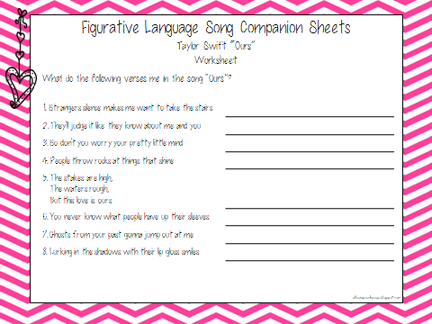 Middle School Figurative Language Worksheets