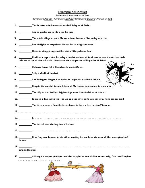 Identifying Conflict Worksheet Free Worksheets Library | Free ...
