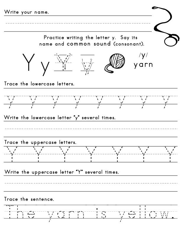 Letter Y Worksheets For Preschool Kindergarten Printable | Free ...
