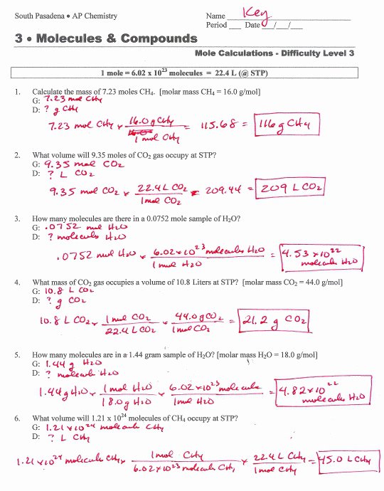 Mole Conversion Worksheet Mole Chemistry Worksheet Free Worksheets ...