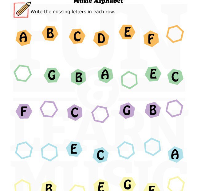 Music Alphabet Worksheets Worksheets | Free Worksheets Samples