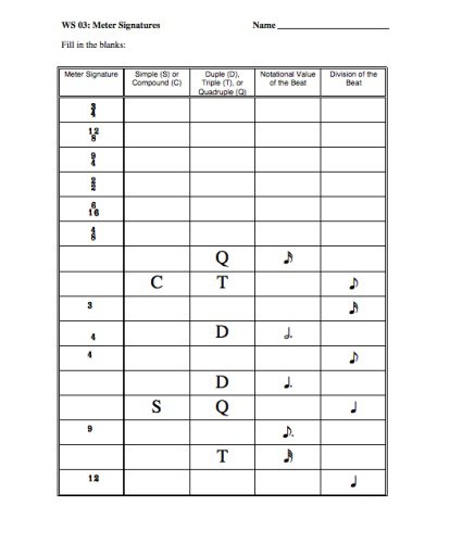 Piano Theory Worksheets