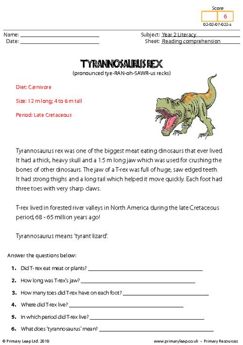 Reading Comprehension Worksheets For Grade 2