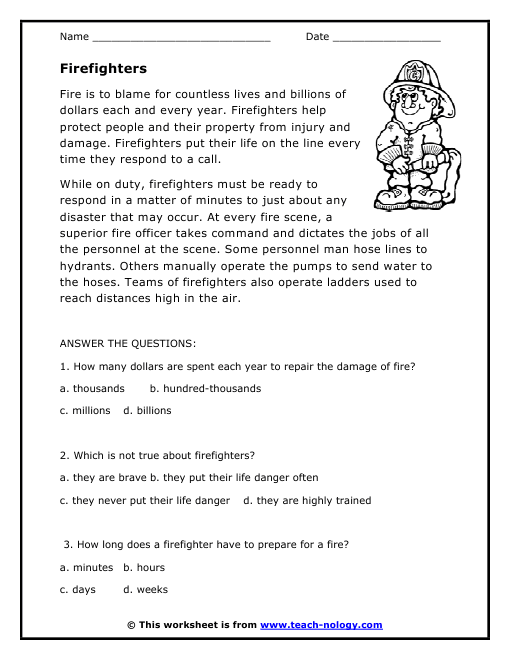Reading Comprehension Worksheets Free Worksheets Library | Free ...