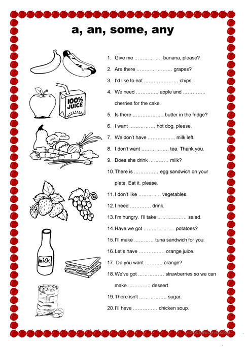 Esl Some Any Worksheets Esl Some Any Worksheets