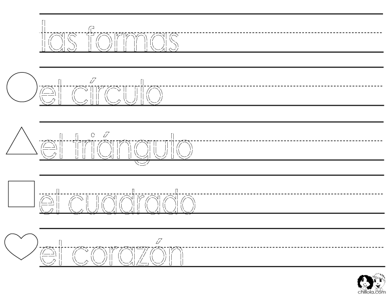 Shapes In Spanish Worksheets