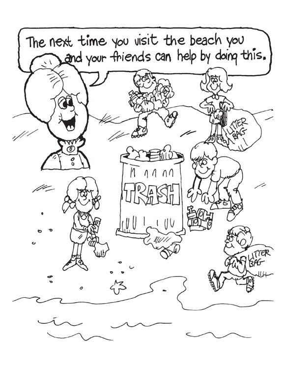 Coloring Pollution Water Pages Sketch Air Land Clipart Drawing ...