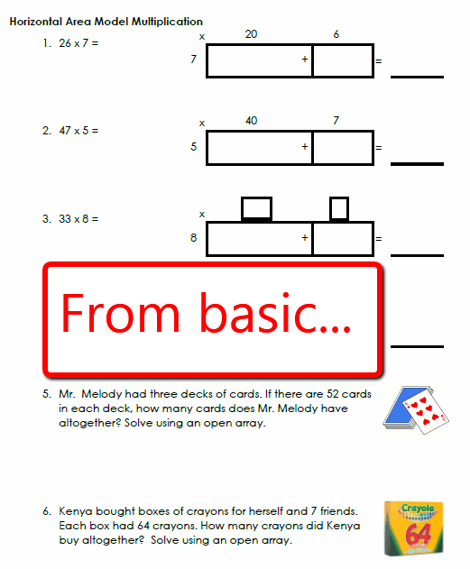 Area Model Multiplication Worksheets