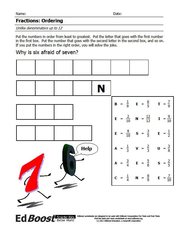 Awesome Math Worksheet Galaxy Fractions Worksheets Fraction Riddle ...