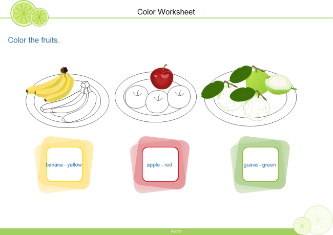 Color The Fruits Worksheets