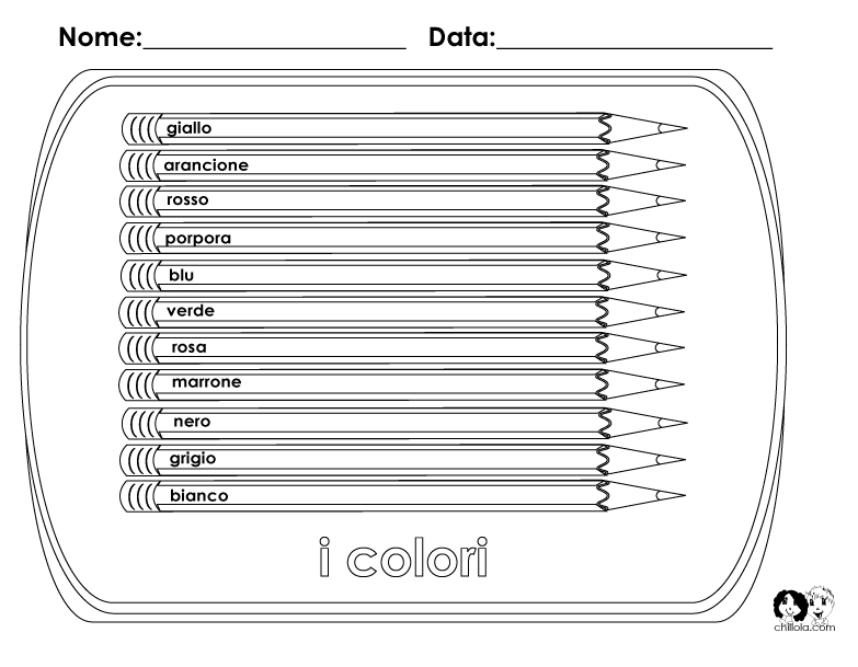 Colors Italian Worksheet | Free Worksheets Samples