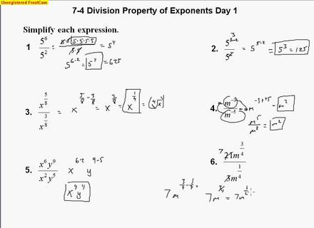 Properties Of Exponents Worksheets Answers
