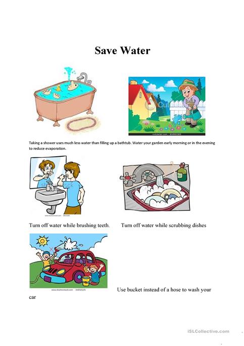 Saving Water Worksheets