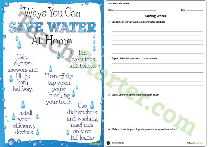 Saving Water Worksheets