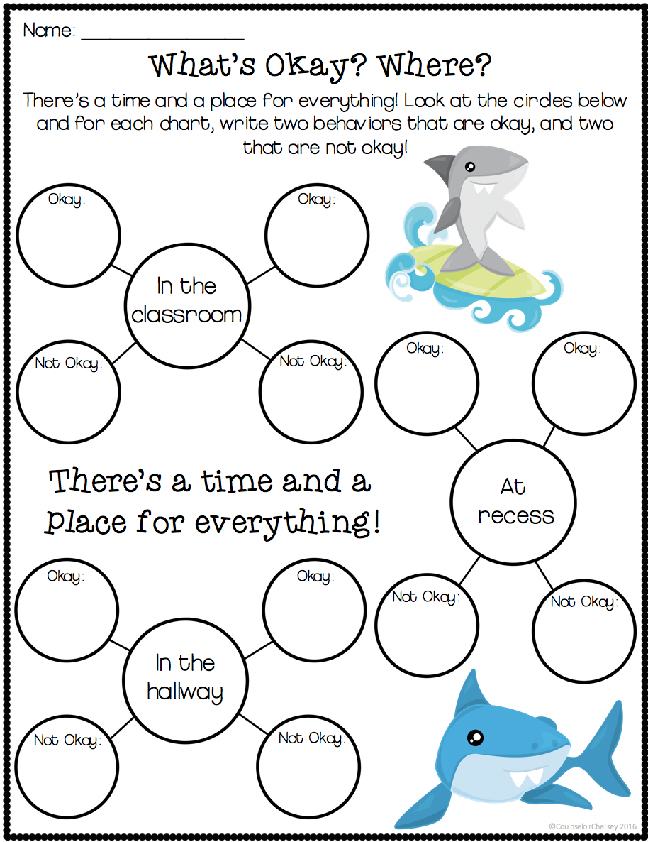 Self Control Activities Clark The Shark | Free Worksheets Samples