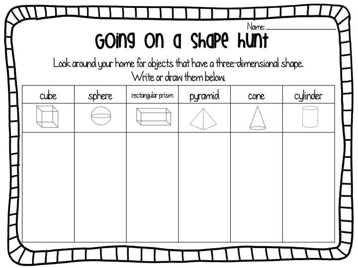 Ship Shape First Grade 3d Shapes Freebie! | Free Worksheets Samples