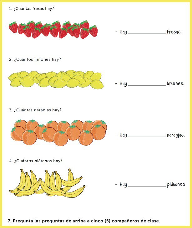 Worksheets In Spanish
