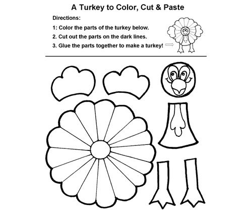 Thanksgiving Cut And Paste Worksheets