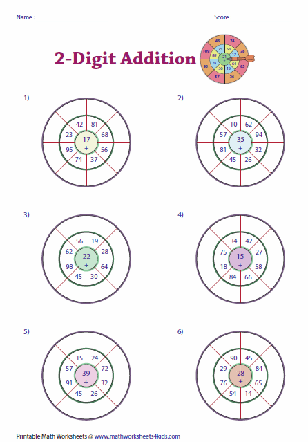 Doubling Two Digit Numbers Worksheets
