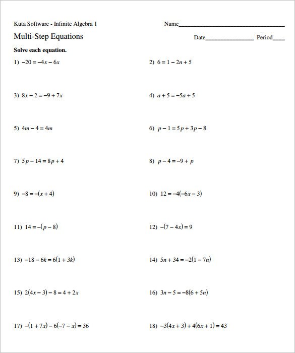 Basic Algebra Printable Worksheets Worksheets For All | Free Worksheets ...