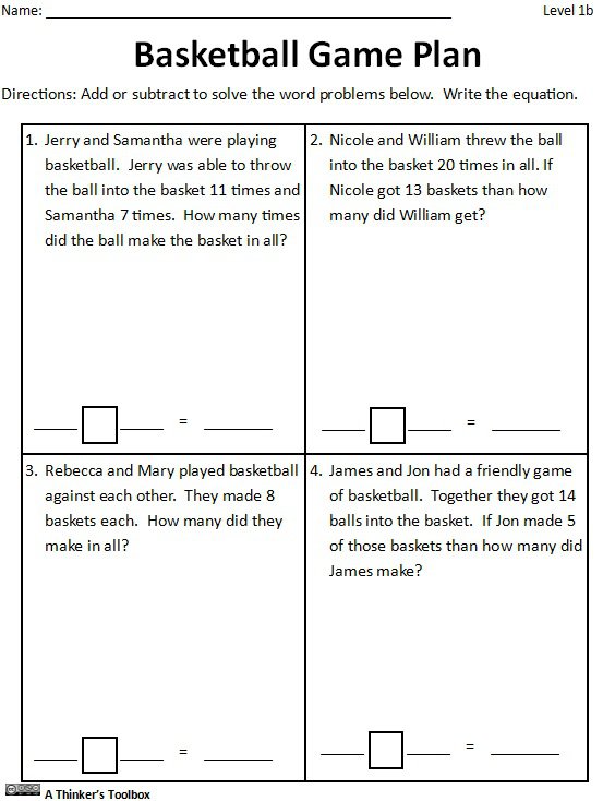 Basketball Math Madness | Free Worksheets Samples