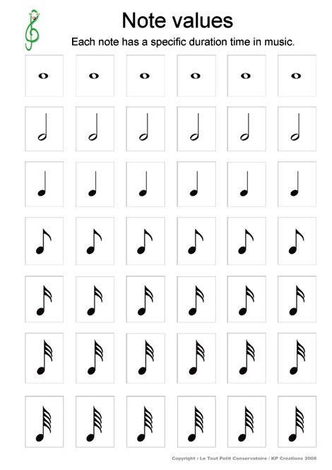 Note Value Worksheets Free