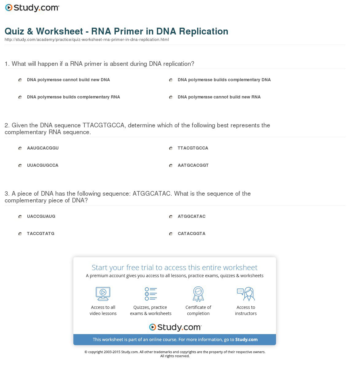 Dna And Dna Replication Worksheet Answers Tags Dna Review | Free ...