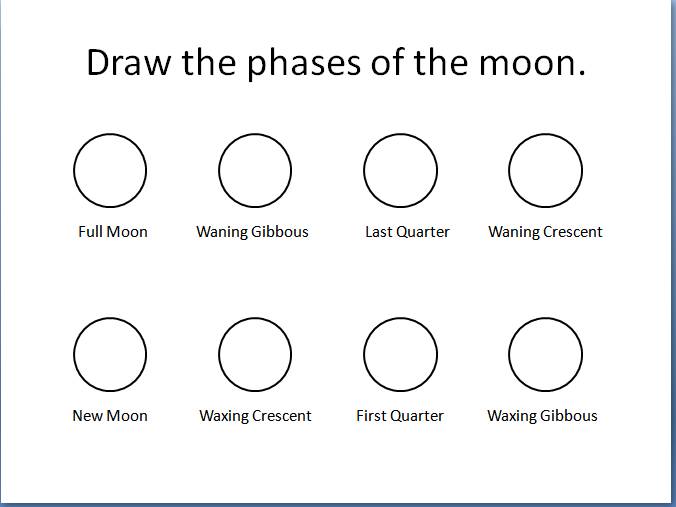 Draw The Phases Of The Moon | Free Worksheets Samples