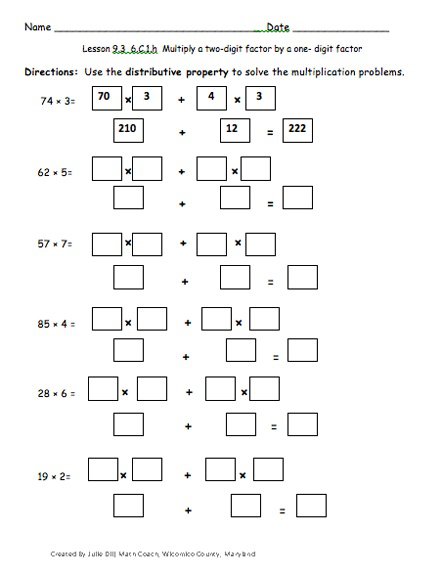 Easy Distributive Property Worksheets Worksheets For All | Free ...