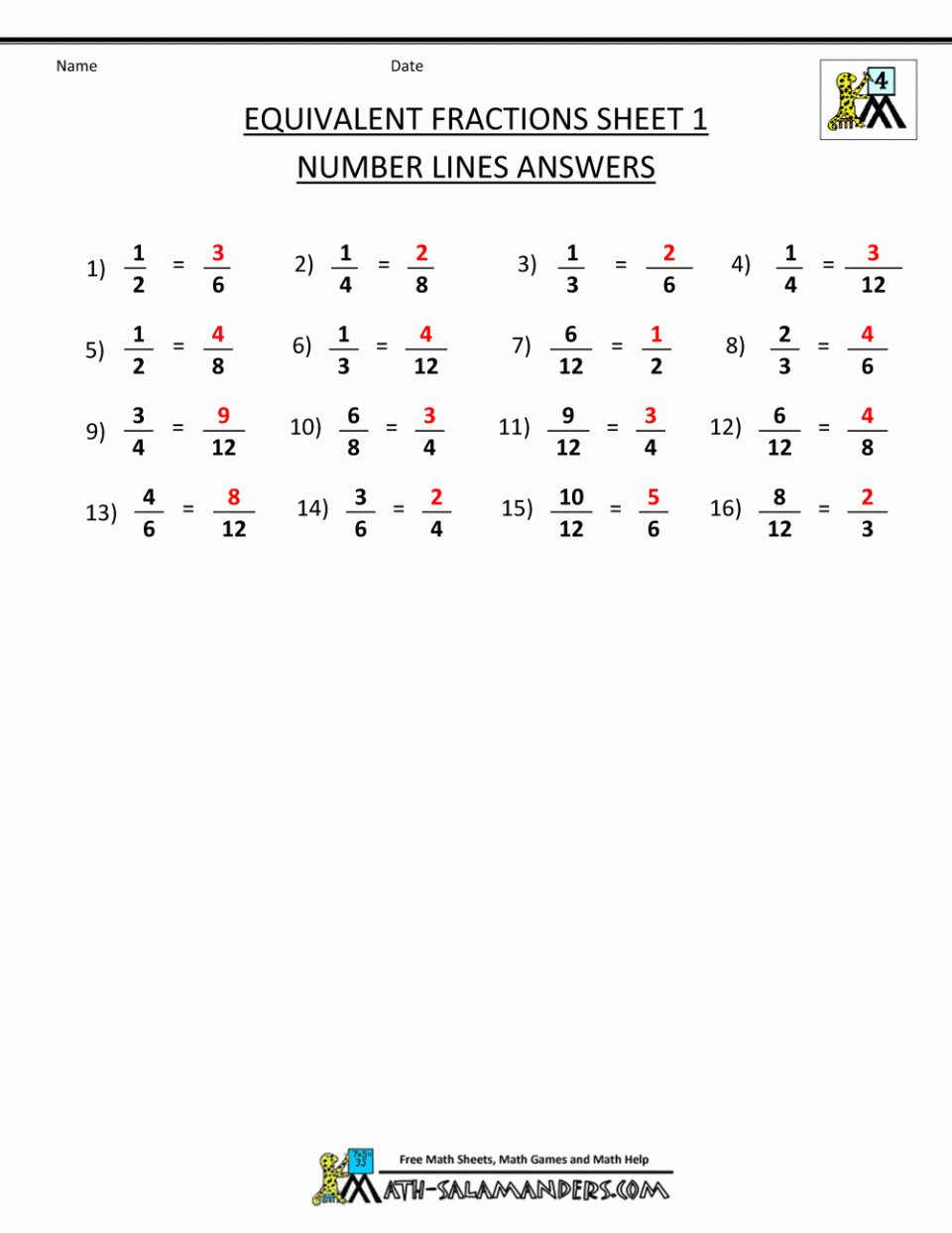3rd Grade Math Worksheets With Answer Key