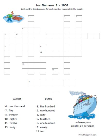 Free Printable Spanish Numbers Puzzle Worksheet From | Free Worksheets ...