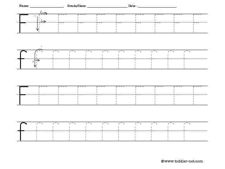 Free Tracing Letter F Worksheet | Free Worksheets Samples
