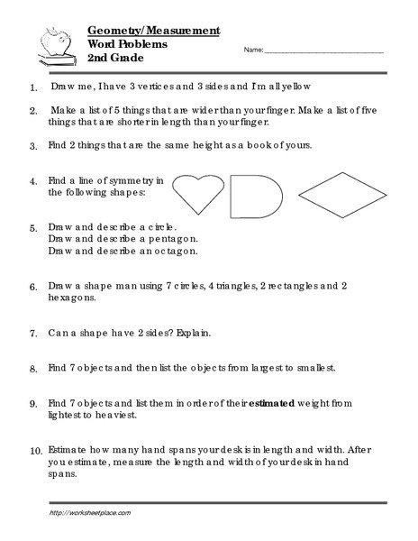 Geometry Word Problem Worksheets Worksheets For All | Free Worksheets ...