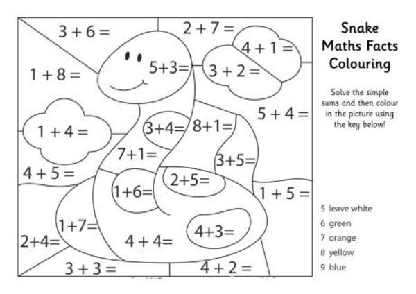 Math Coloring Page Common Worksheets Fact Sheets Pages Facts | Free ...