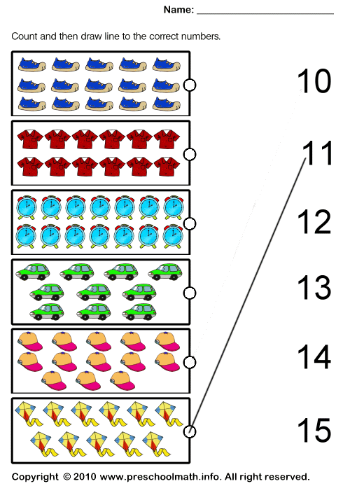 Math Counting Worksheets For Kindergarten