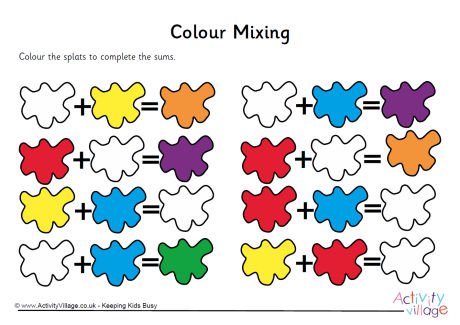 Color Mixing Worksheets Preschool