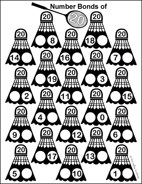 Number Bonds To 20 Free Math Worksheets | Free Worksheets Samples