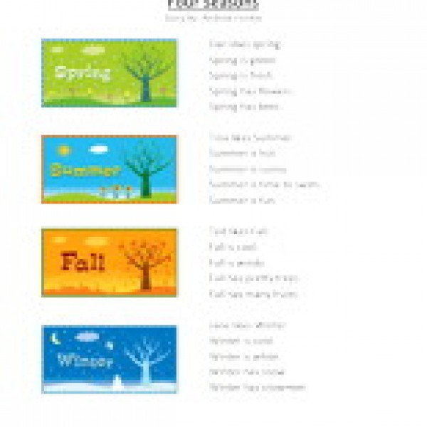 Seasons Worksheets For First Grade