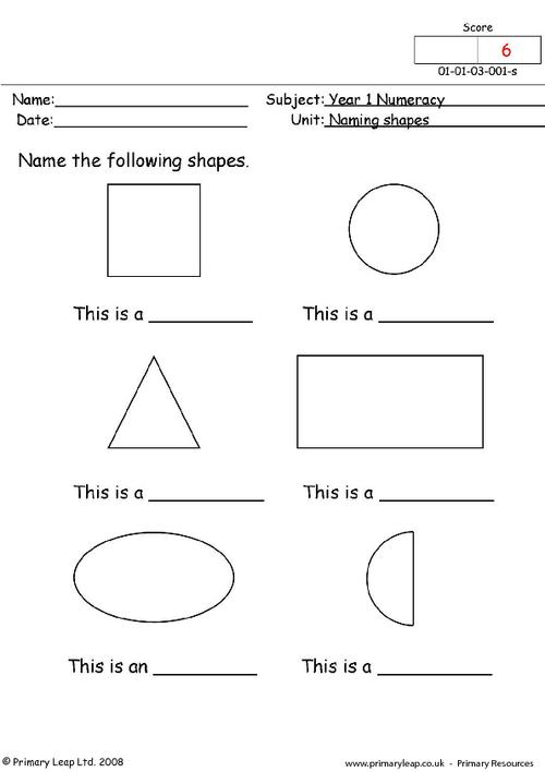 Shapes Worksheets For Grade 1