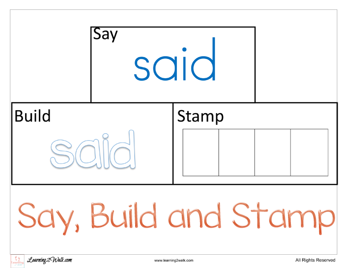Sight Word Said Worksheets