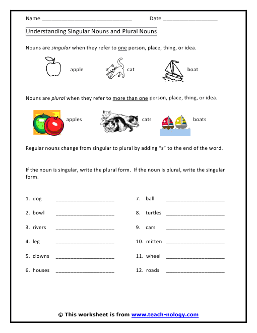 Singular Plural Noun Worksheet Worksheets For All | Free Worksheets Samples