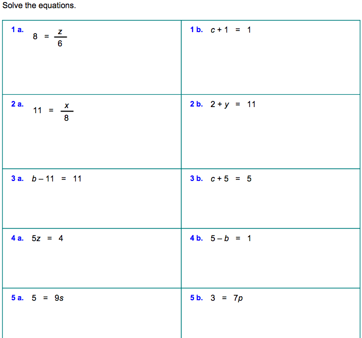 Multiplication And Division Equations Worksheets