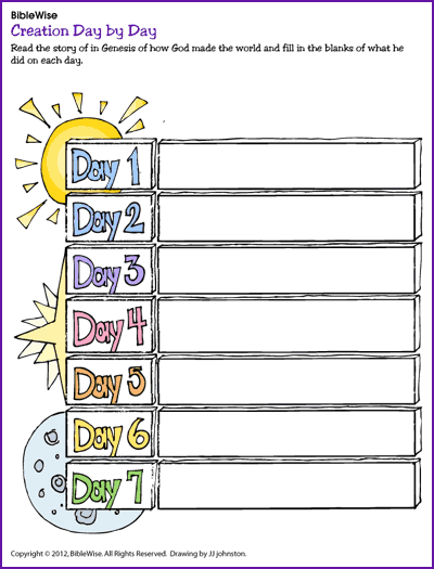 What Did God Create On Days 1 | Free Worksheets Samples