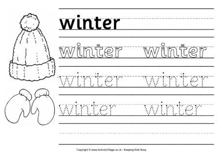 Winter Handwriting Worksheet 2 | Free Worksheets Samples